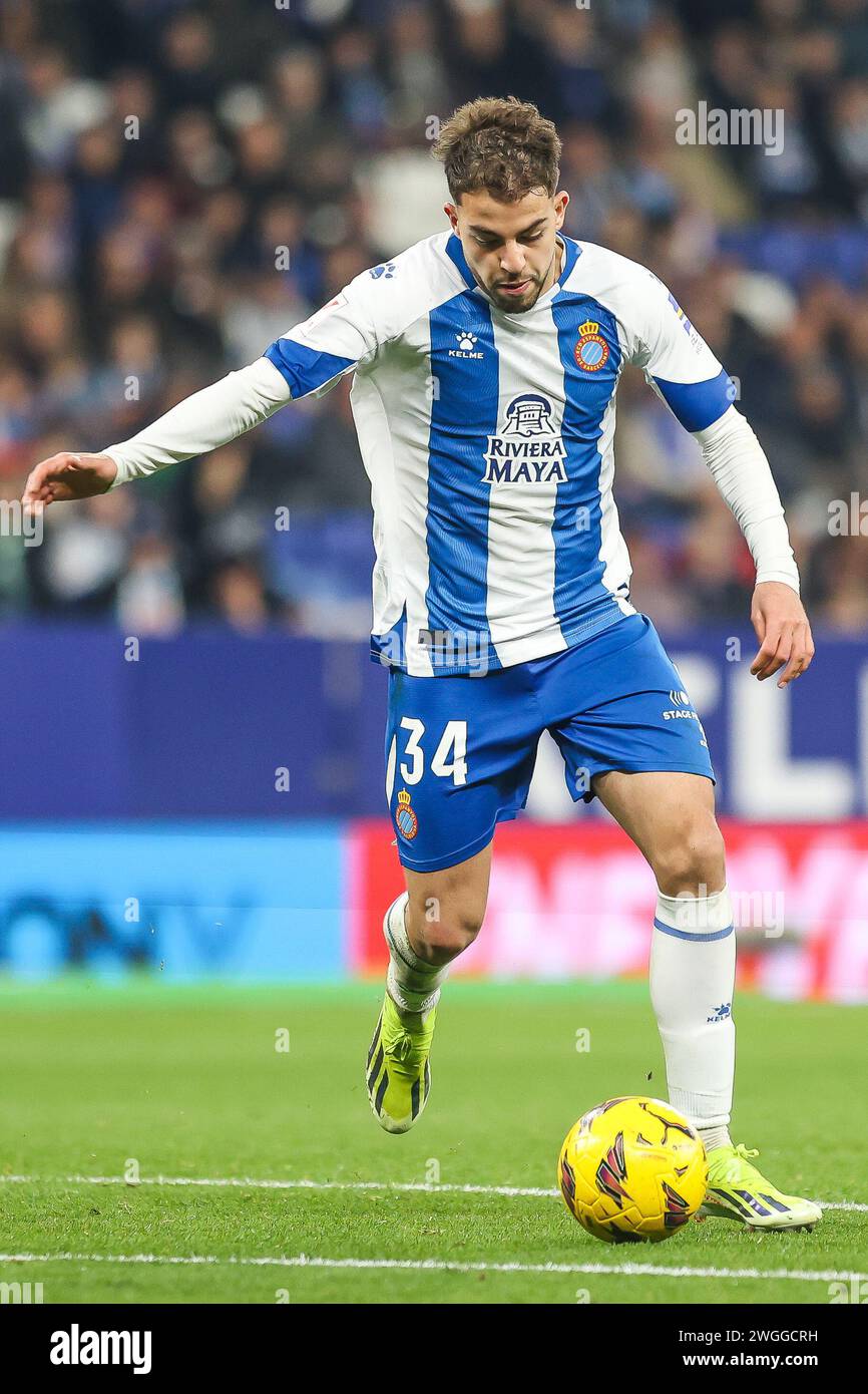 Barcelona, Spain. 04th, February 2024. Omar Sadik (34) of Espanyol seen ...