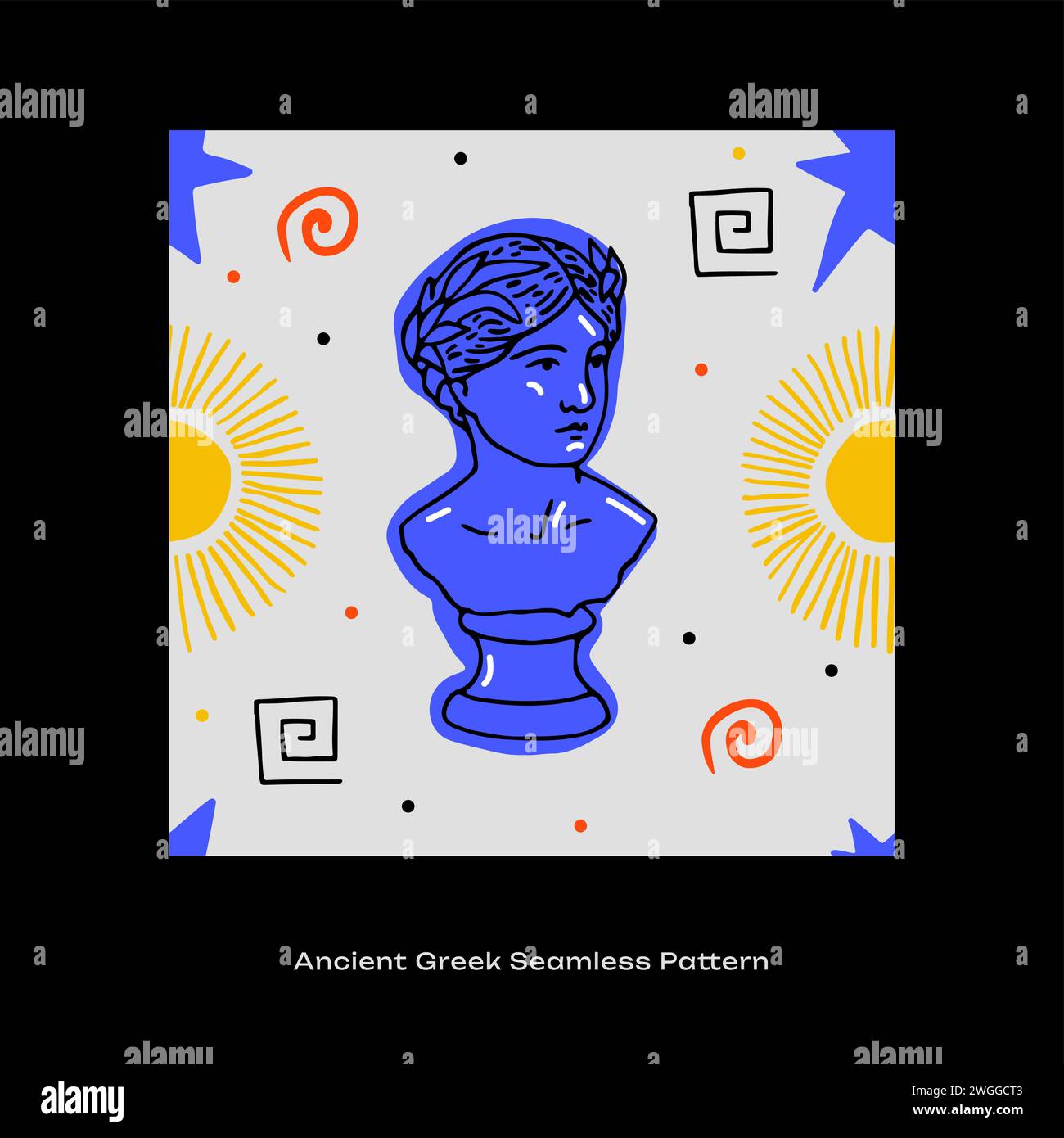 Ancient Greek Hand drawn Seamless Pattern Stock Vector Image & Art - Alamy