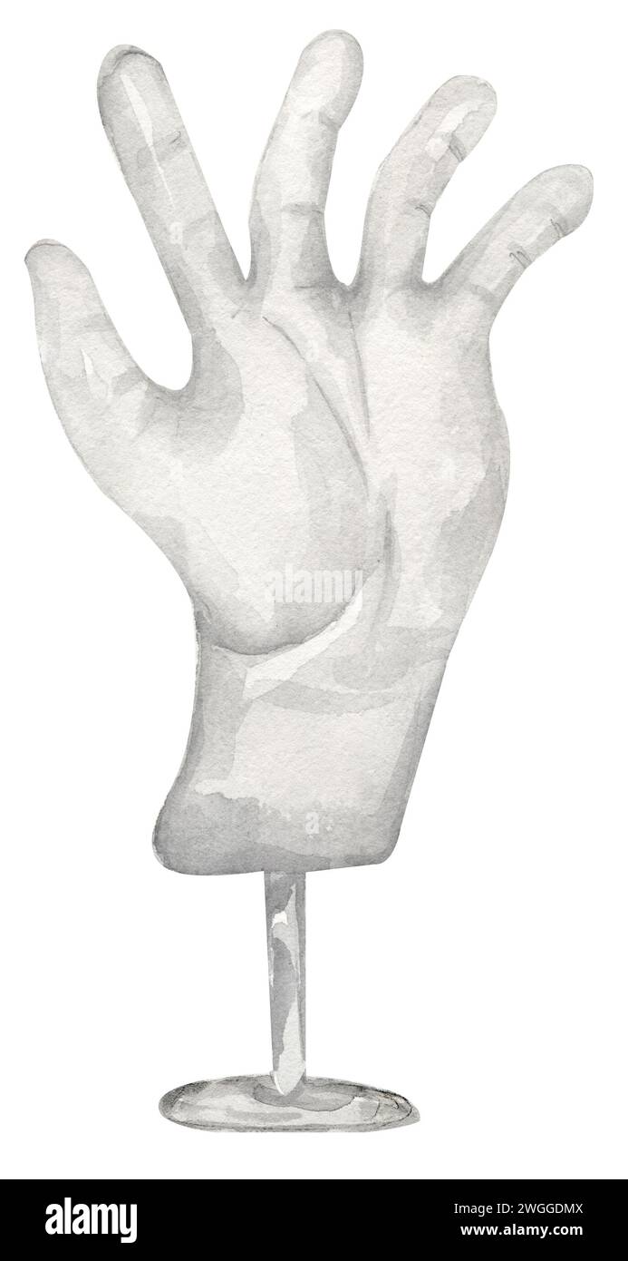 Hand painted sculpture of hand illustration, Watercolor Antique ...