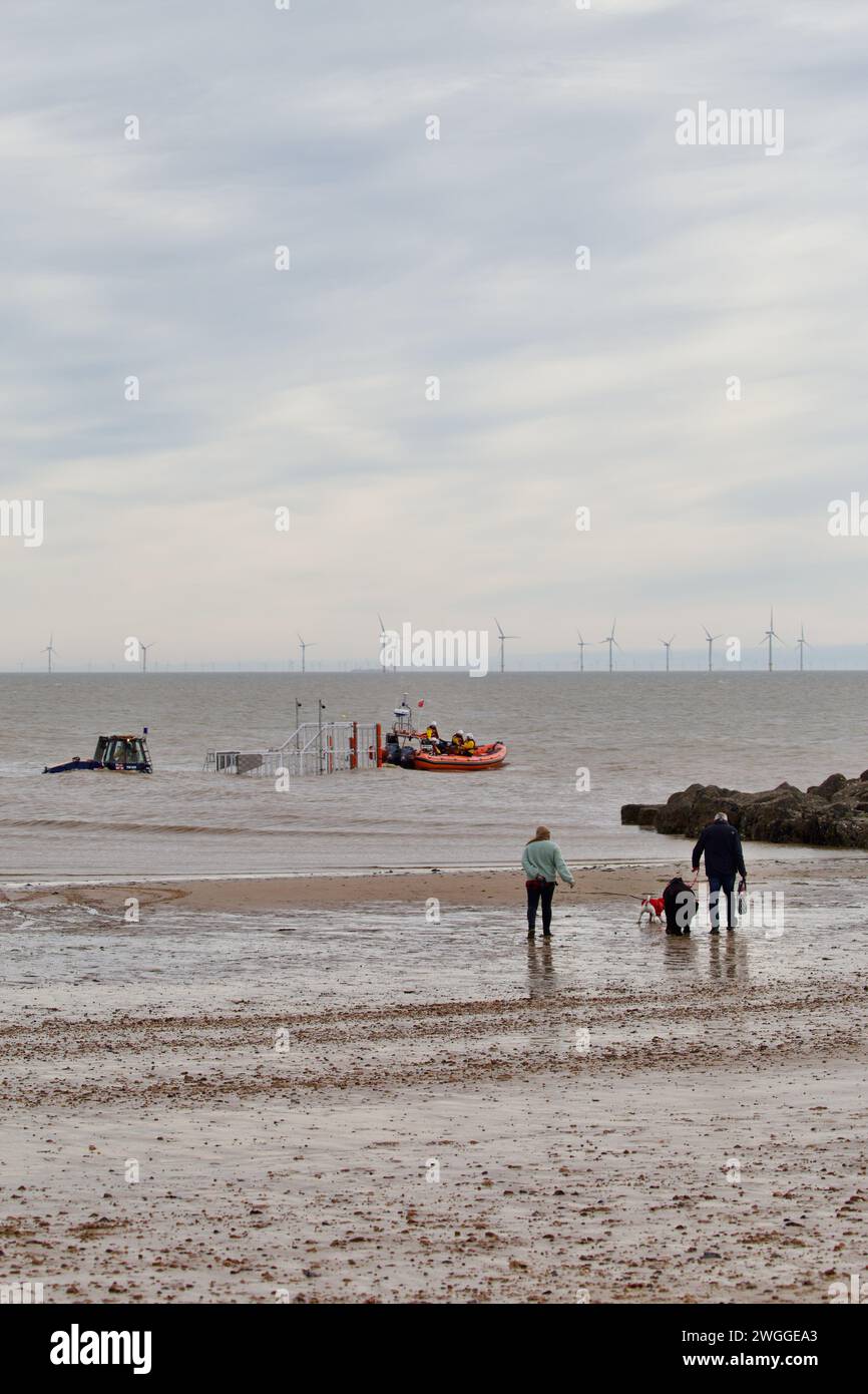 RNLI Clacton on Sea returning from training manoeuvres Stock Photo - Alamy