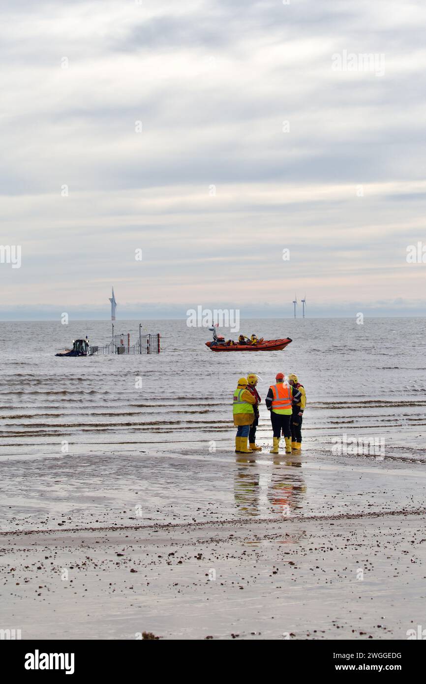 RNLI Clacton on Sea returning from training manoeuvres Stock Photo - Alamy