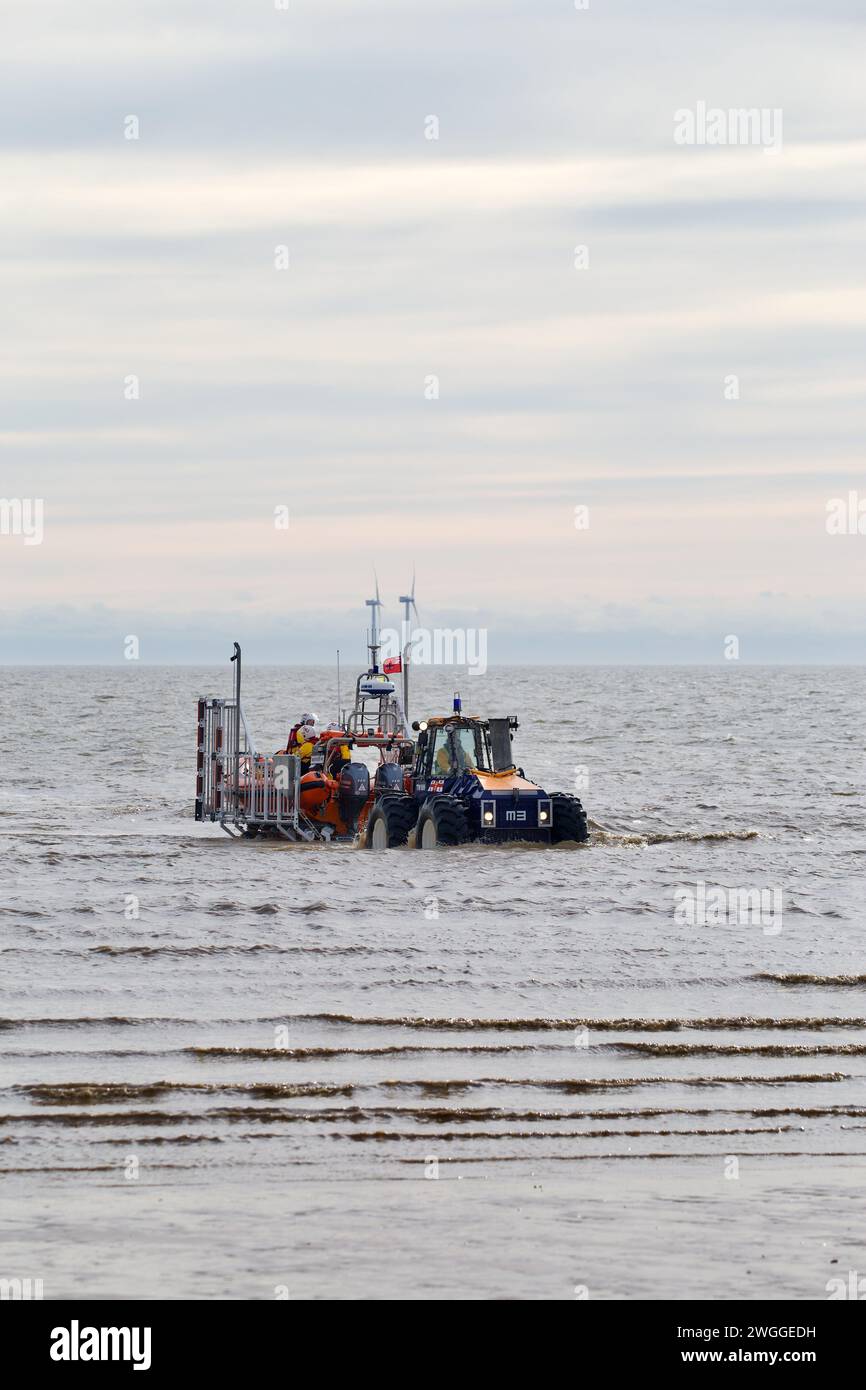 RNLI Clacton on Sea returning from training manoeuvres Stock Photo - Alamy
