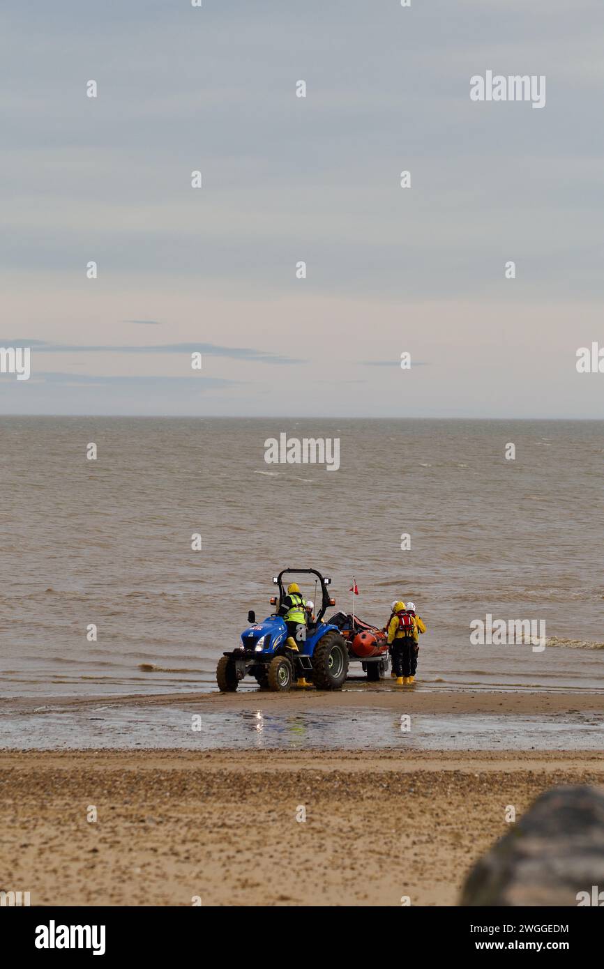 RNLI Clacton on Sea returning from training manoeuvres Stock Photo - Alamy