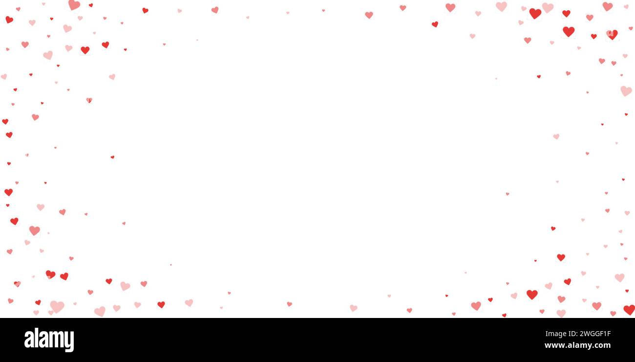 Flying hearts for valentine's day. Red hearts scattered on white ...