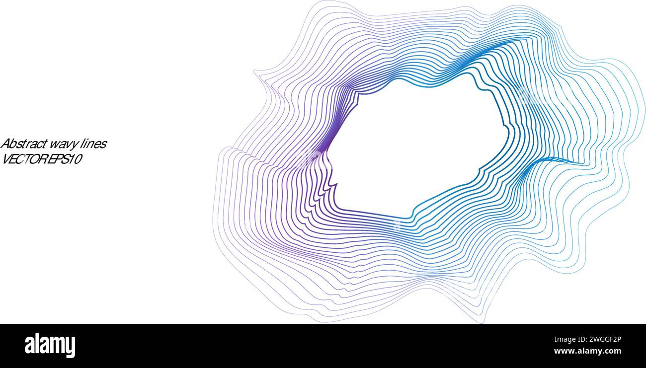 Modern abstract blue gradient background with blue wave lines pattern ...