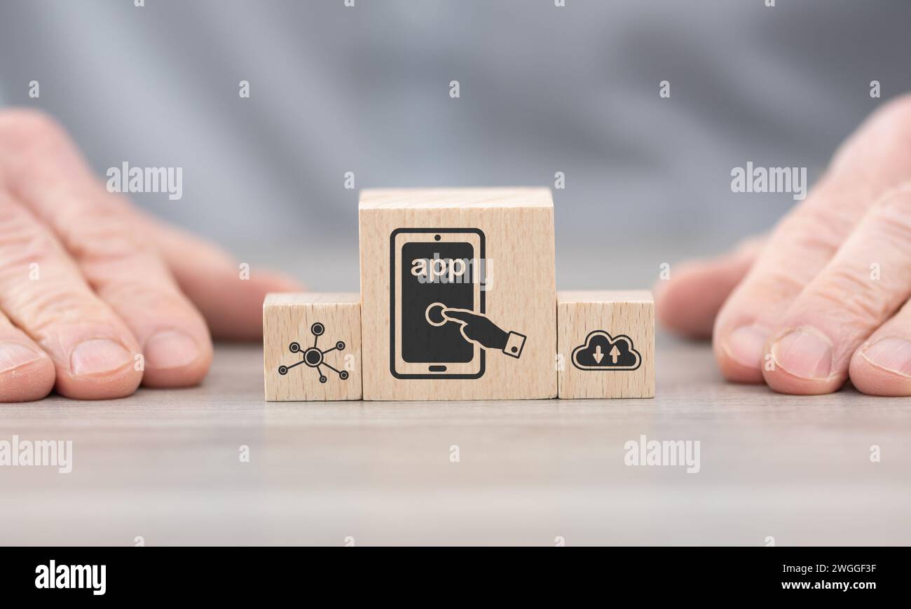 Digital apps blocks hi-res stock photography and images - Alamy