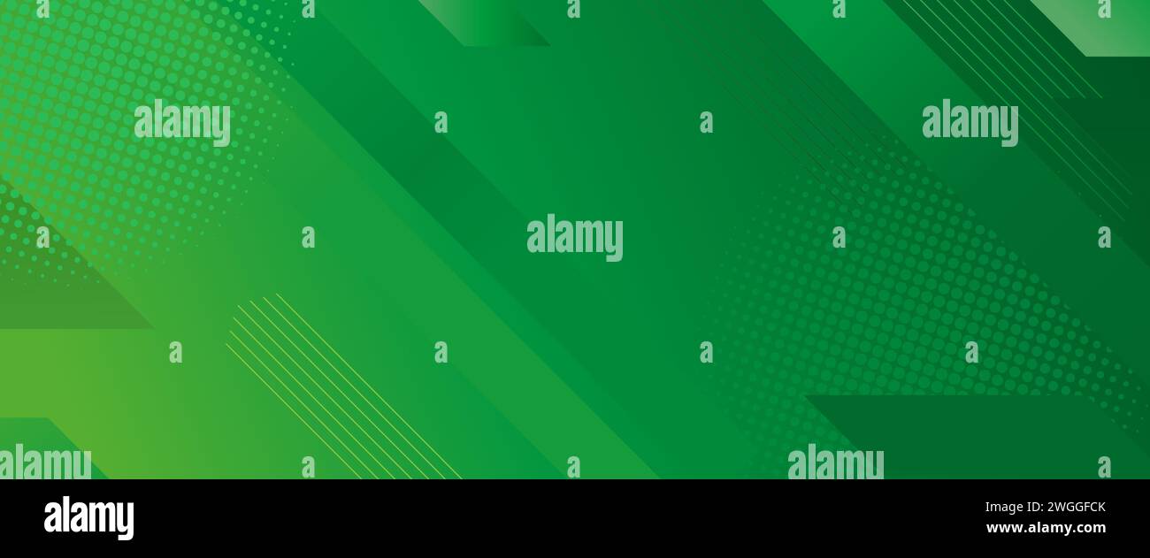 abstract green banner background with diagonal lines and dots for ...