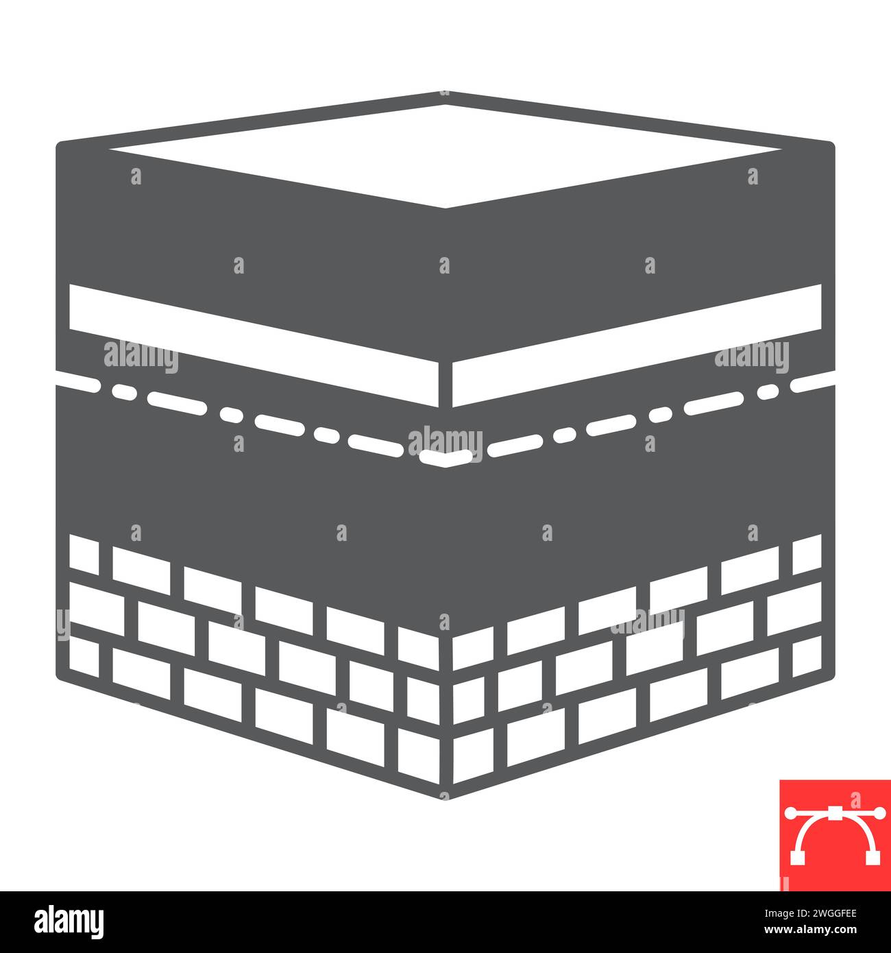 Mecca glyph icon, Ramadan and Islamic, makkah vector icon, vector ...