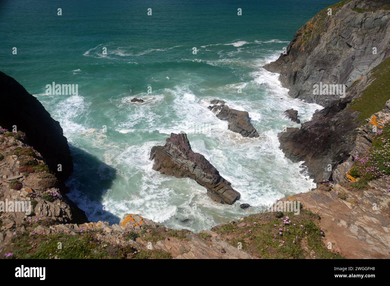 The Rocky Islands in Butter Hole Cove on the South West Coastal Path ...