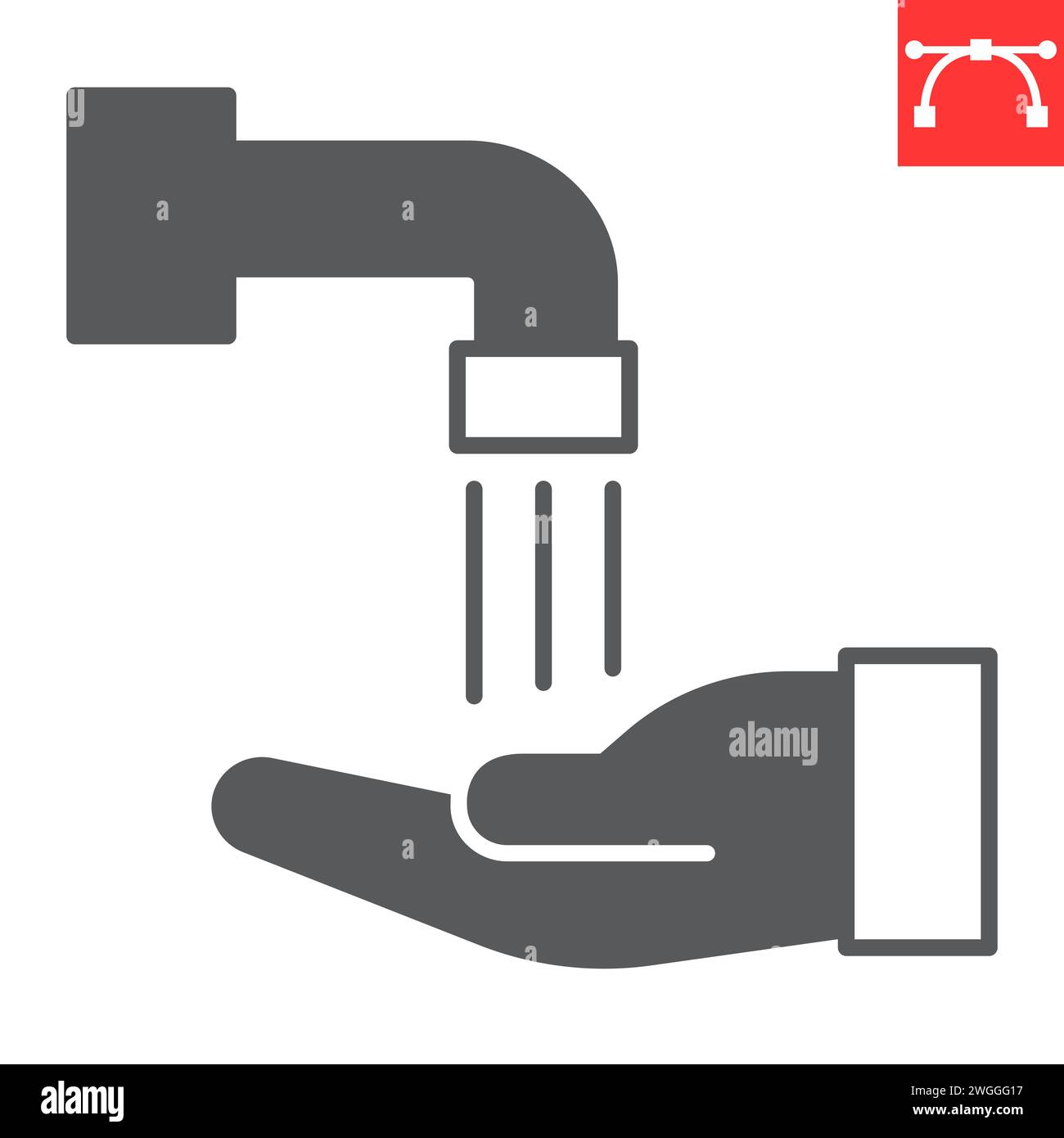 Islamic wudu glyph icon, Ramadan and hygiene, ablution vector icon ...