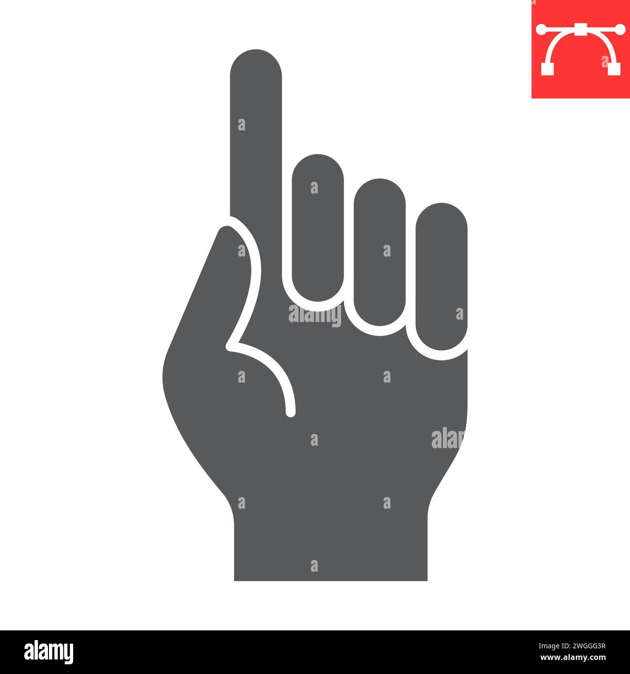 One finger up glyph icon, Ramadan and gesture, Allah is one vector icon ...