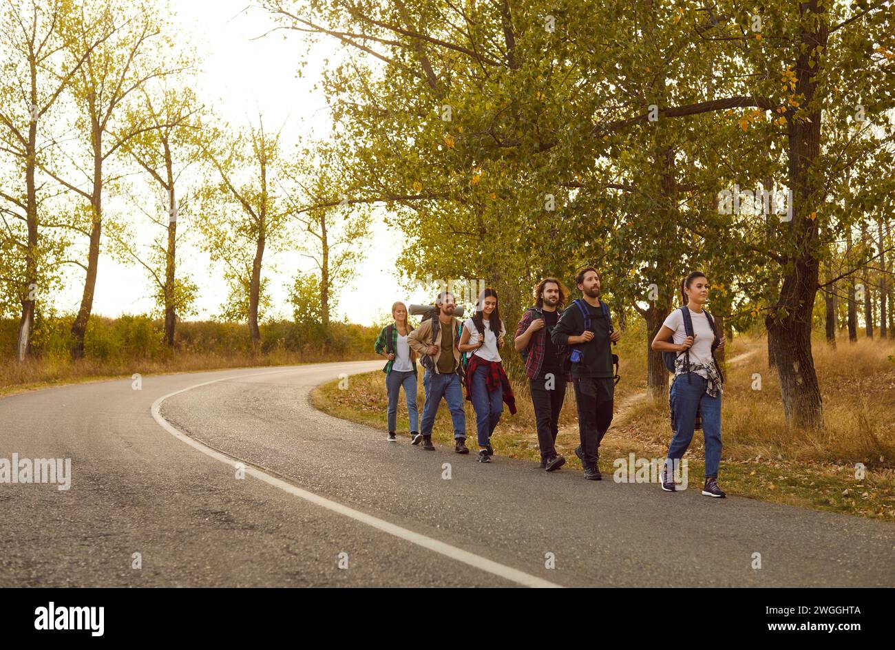 Diverse friends hiking hi-res stock photography and images - Alamy