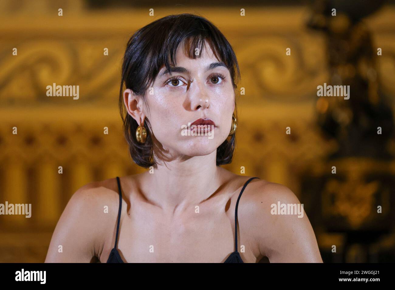 The Italian writer, Eddi Marcucci, during the Campania Books Festival ...