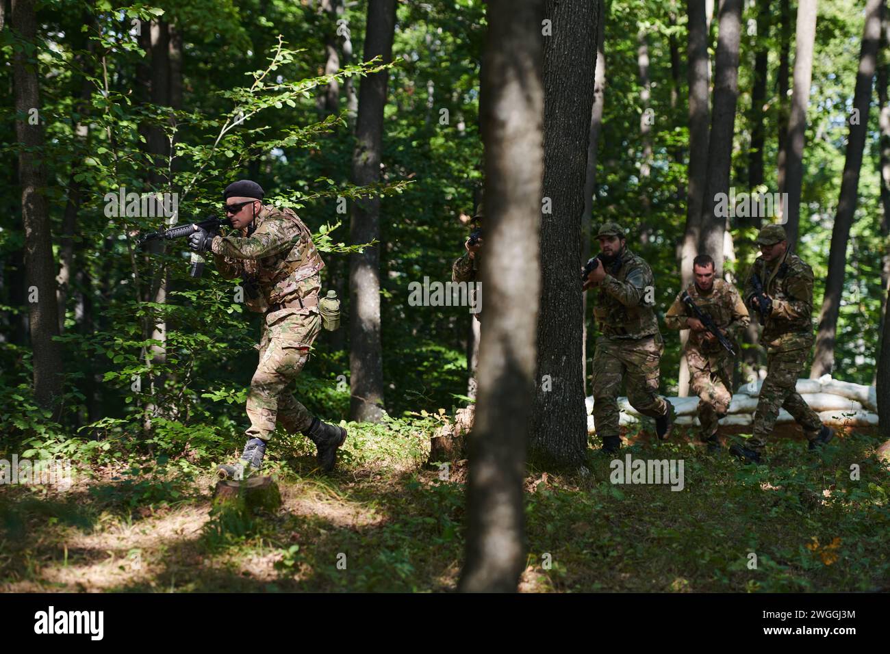 A specialized military antiterrorist unit conducts a covert operation ...