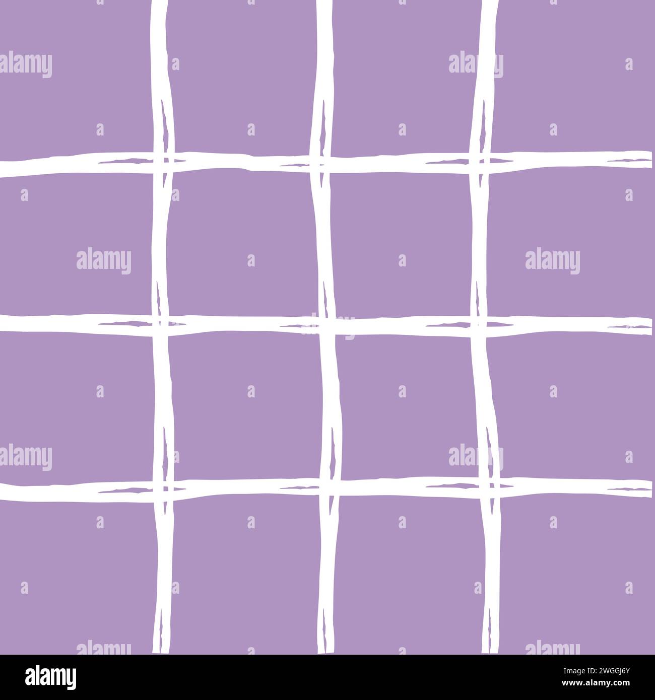 Hand drawn cute grid. doodle lilac, purple, violet, lavender, white ...