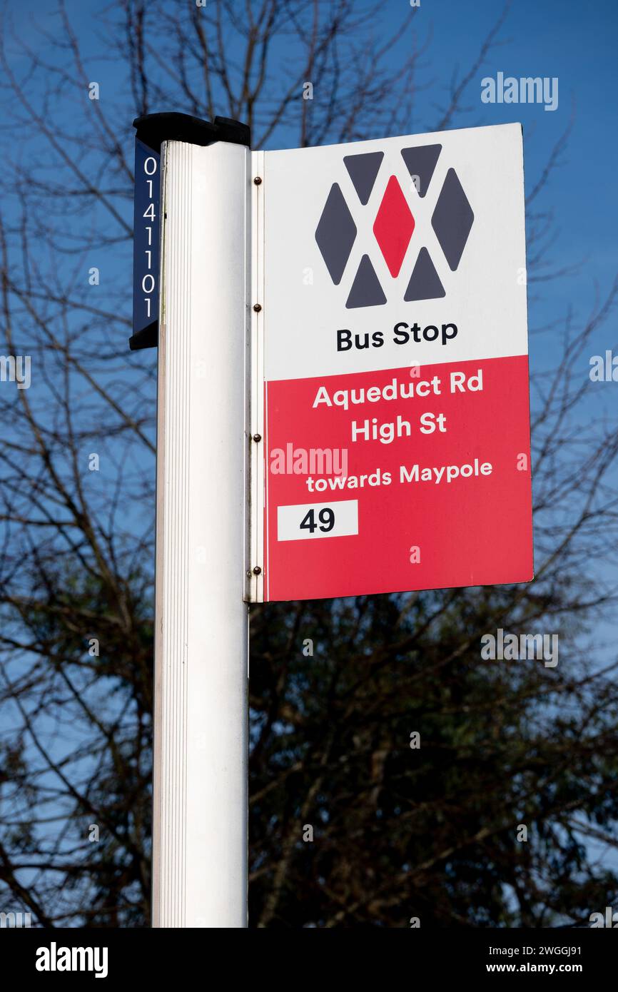 Bus stop in Haslucks Green, Shirley, West Midlands, England, UK Stock ...