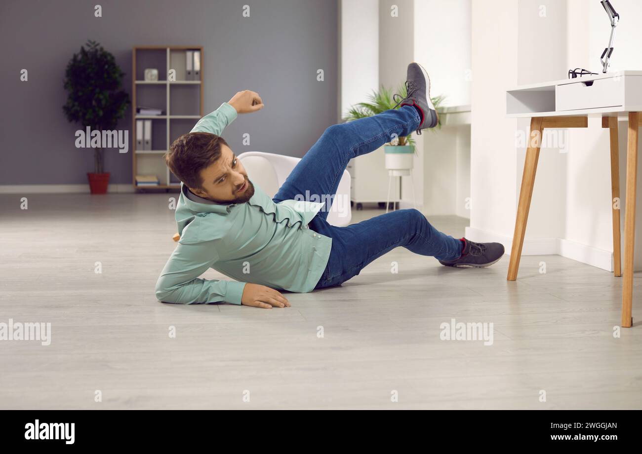 Falling off chair hi-res stock photography and images - Alamy