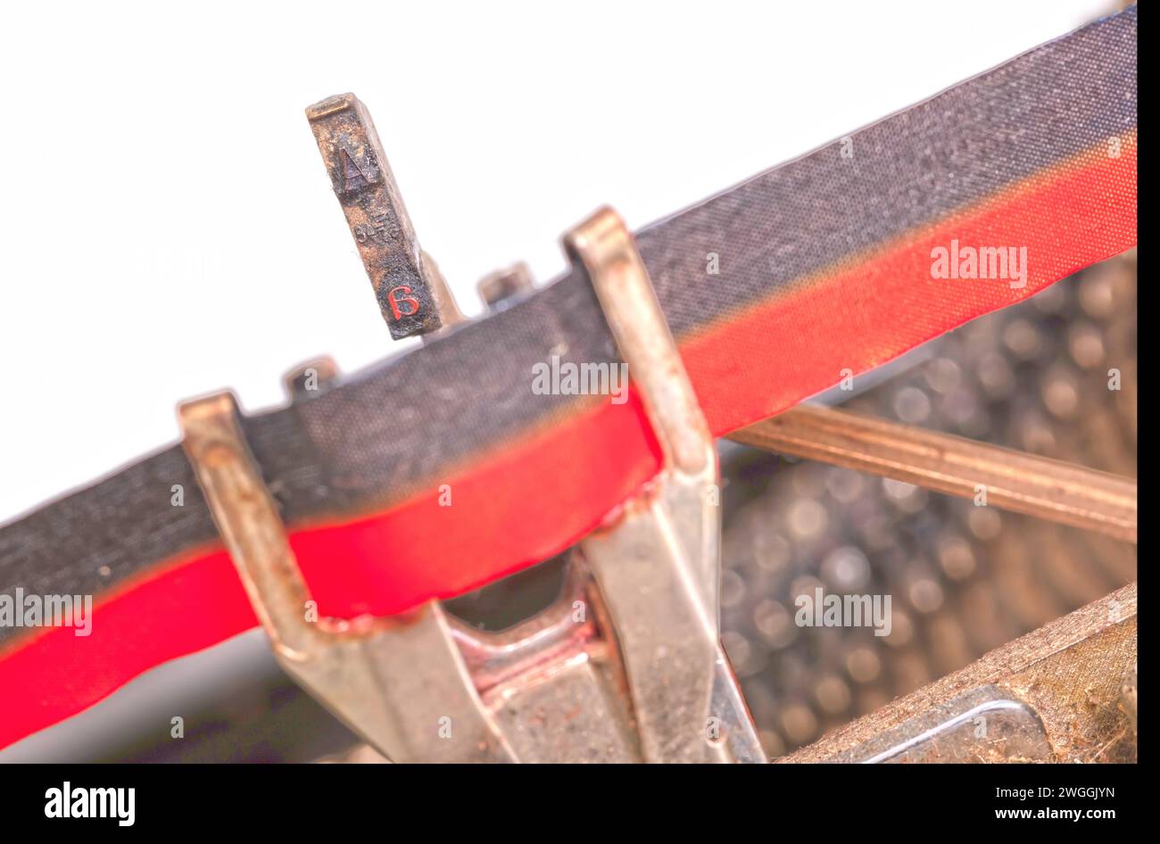 Broken metal typewriter, vintage object isolated, full frame Stock ...