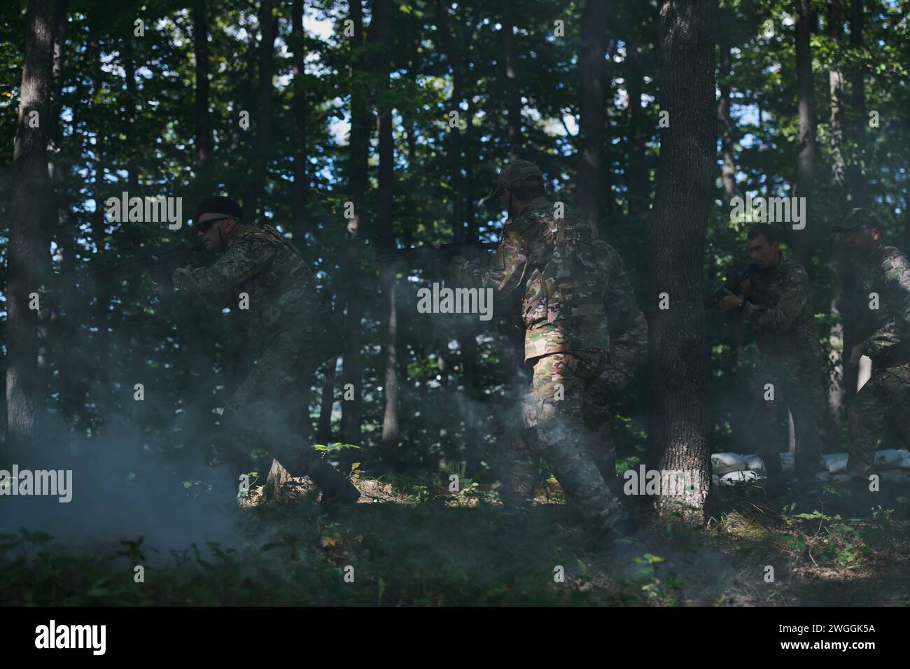 A specialized military antiterrorist unit conducts a covert operation ...