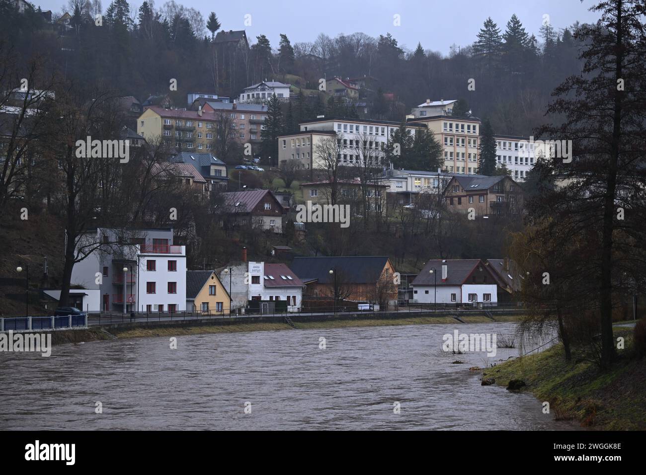 Zelezny Brod, Czech Republic. 05th Feb, 2024. Melting snow from the ...