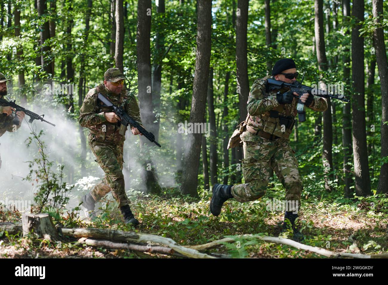 A specialized military antiterrorist unit conducts a covert operation in dense, hazardous ...