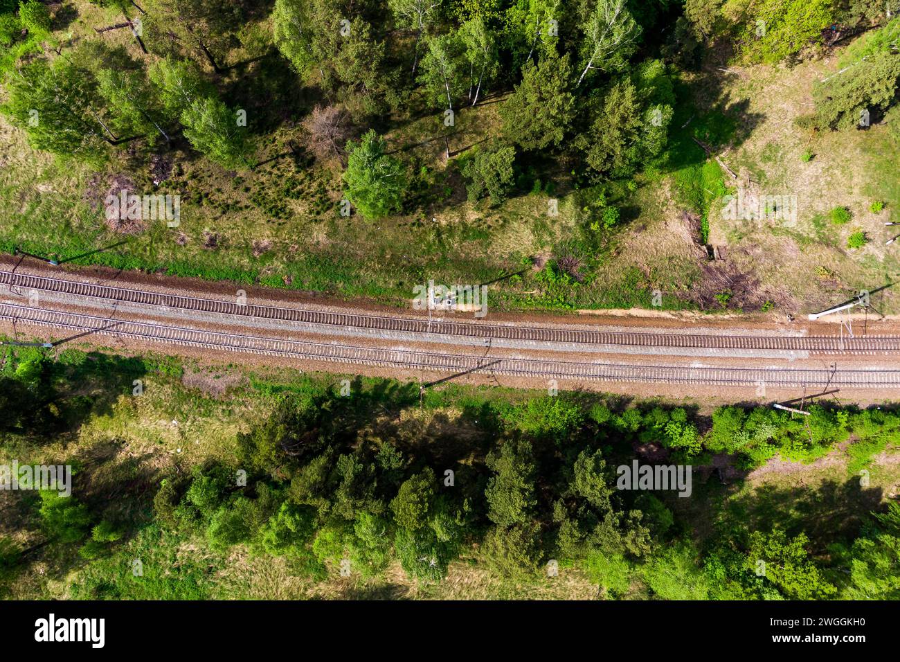 Aerial view railroad track running hi-res stock photography and images ...