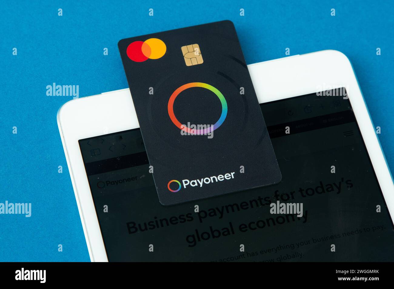 Payoneer credit card. Master Card. Global international payment system ...