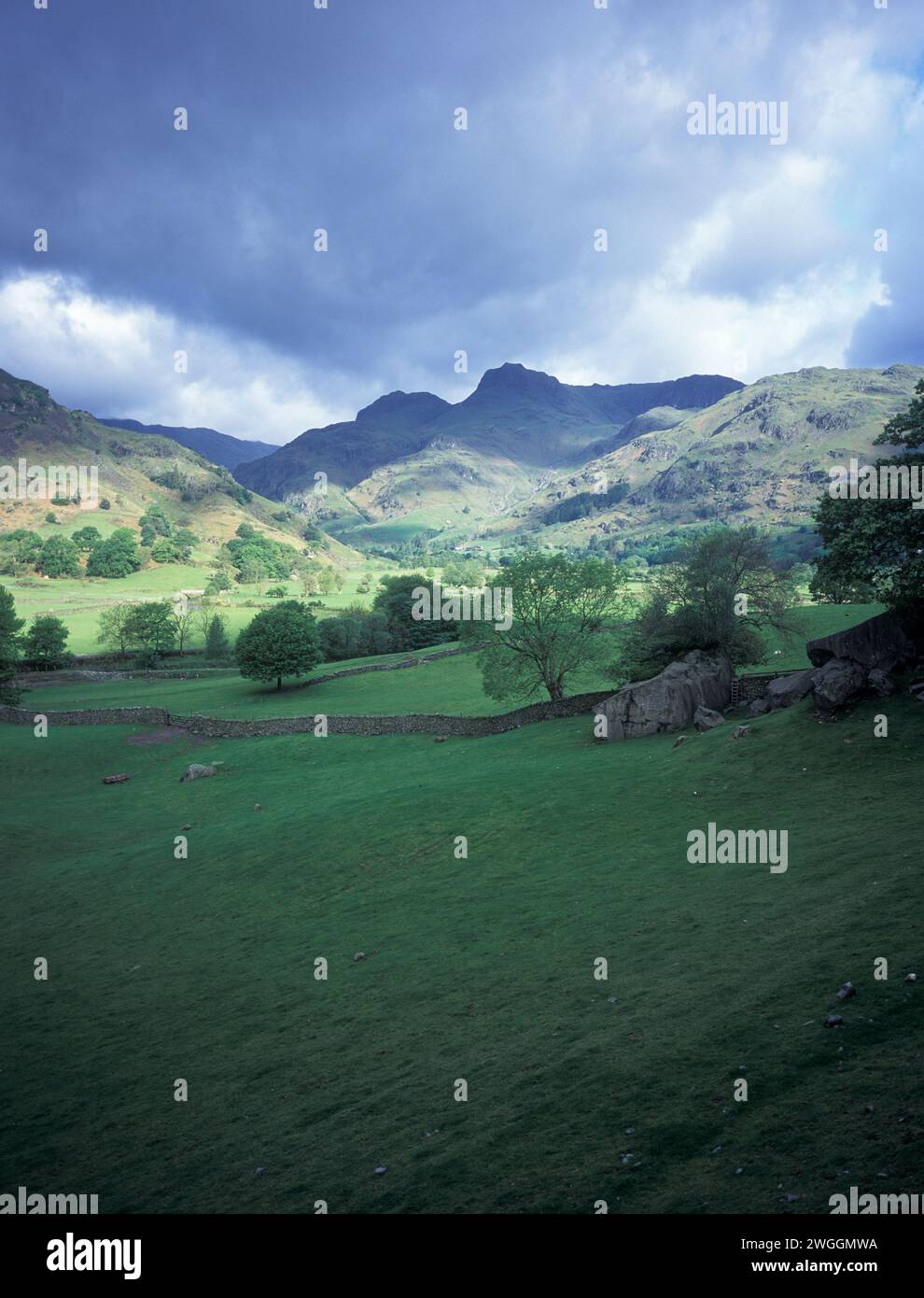 UK, Lake District, Langdale in the Langdale Valley Stock Photo - Alamy