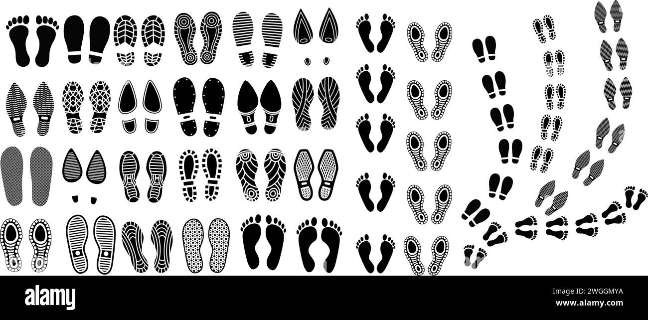 Different human footprints icons Set Vector Stock Vector Image & Art ...