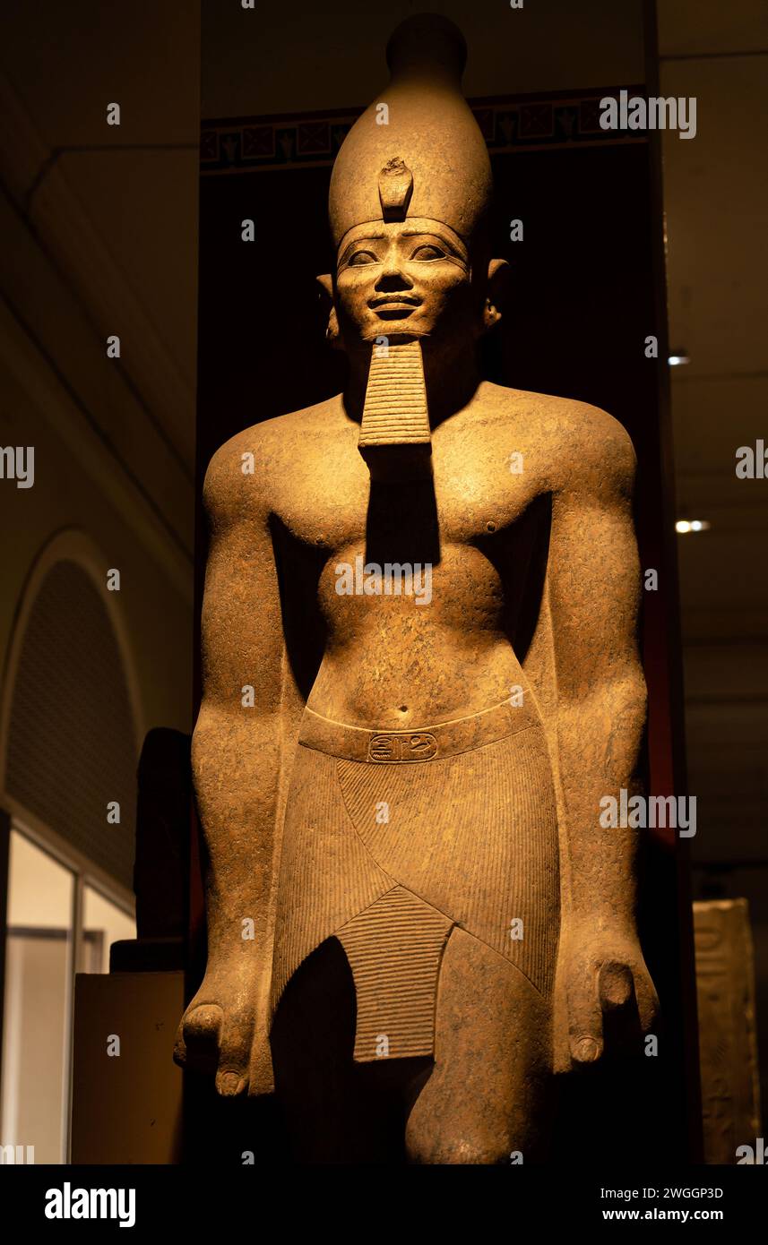 Egyptian Pharaoh statues in Cairo museum Stock Photo - Alamy
