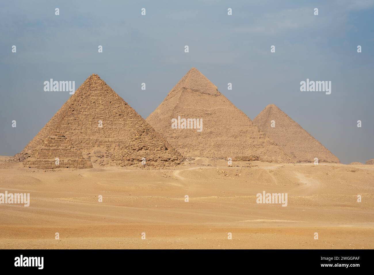 Egyptian pyramids on a plateau in Cairo Stock Photo - Alamy