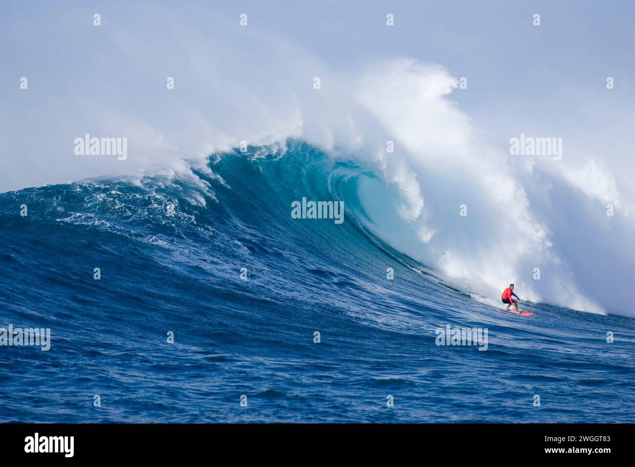 big wave surfing at Jaws, Hawaii Stock Photo - Alamy