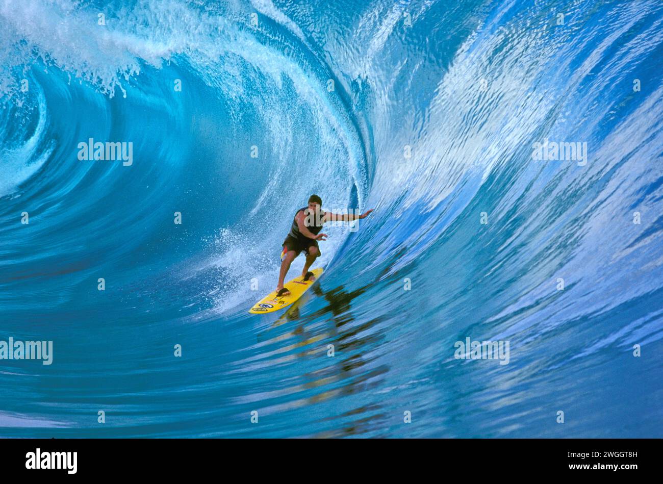 big wave surfing, Tahiti Stock Photo - Alamy