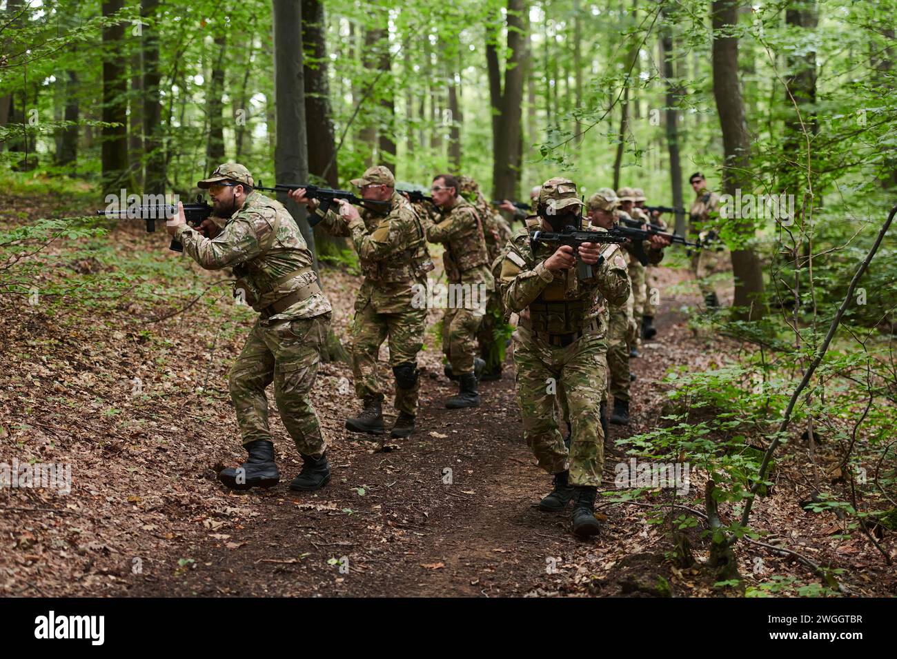 A specialized military antiterrorist unit conducts a covert operation ...