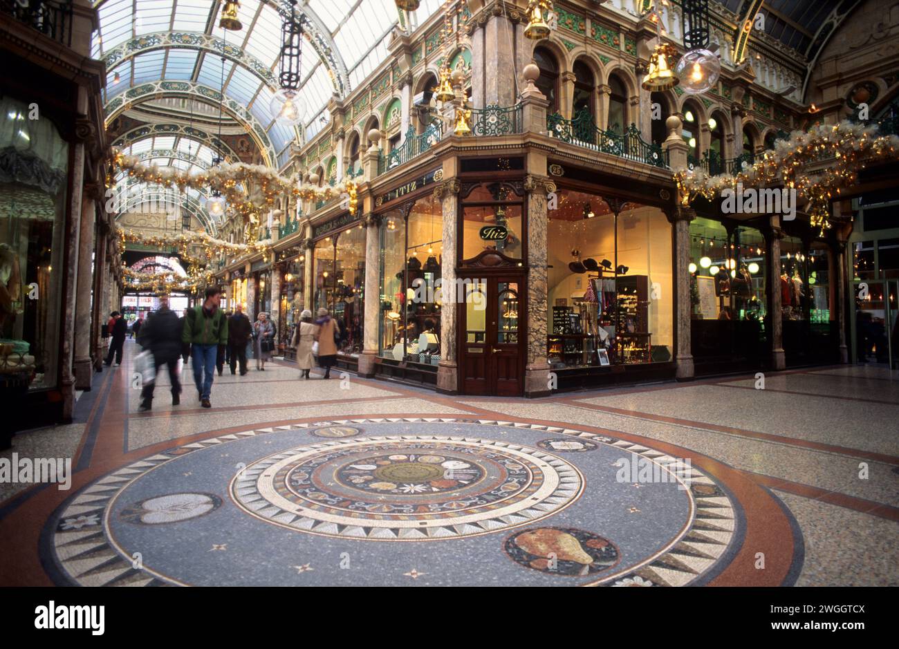 UK, Yorkshire, Leeds, Victorian Area, Victorian Shopping arcade Stock ...