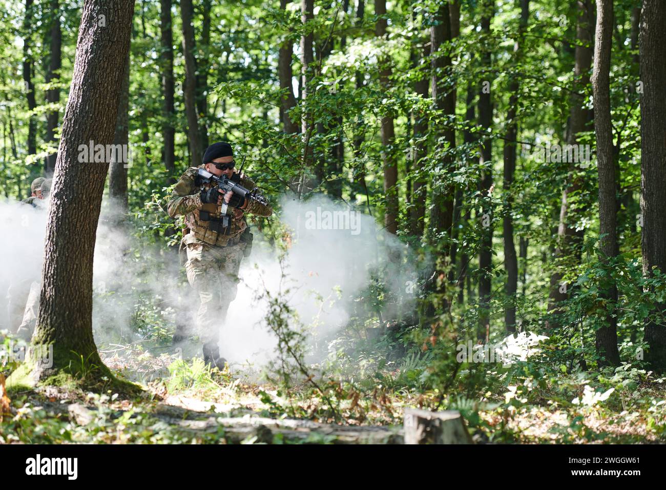 A specialized military antiterrorist unit conducts a covert operation in dense, hazardous ...