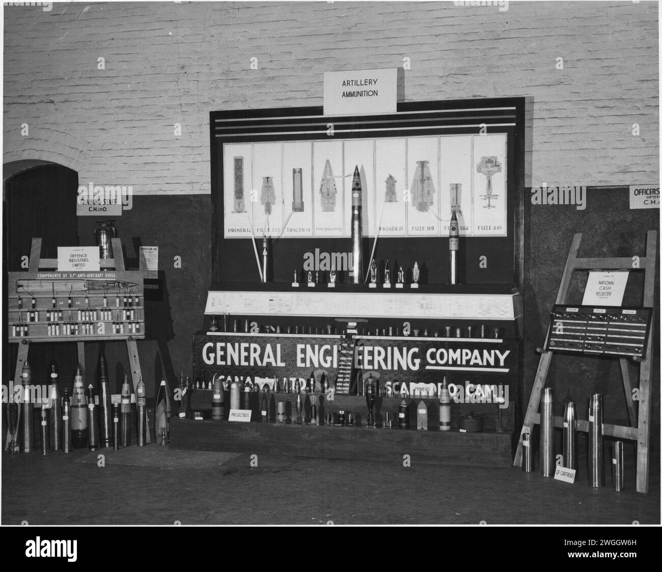 Display of the various Artillery Ammunitions produced in to the General Engineering Company ...