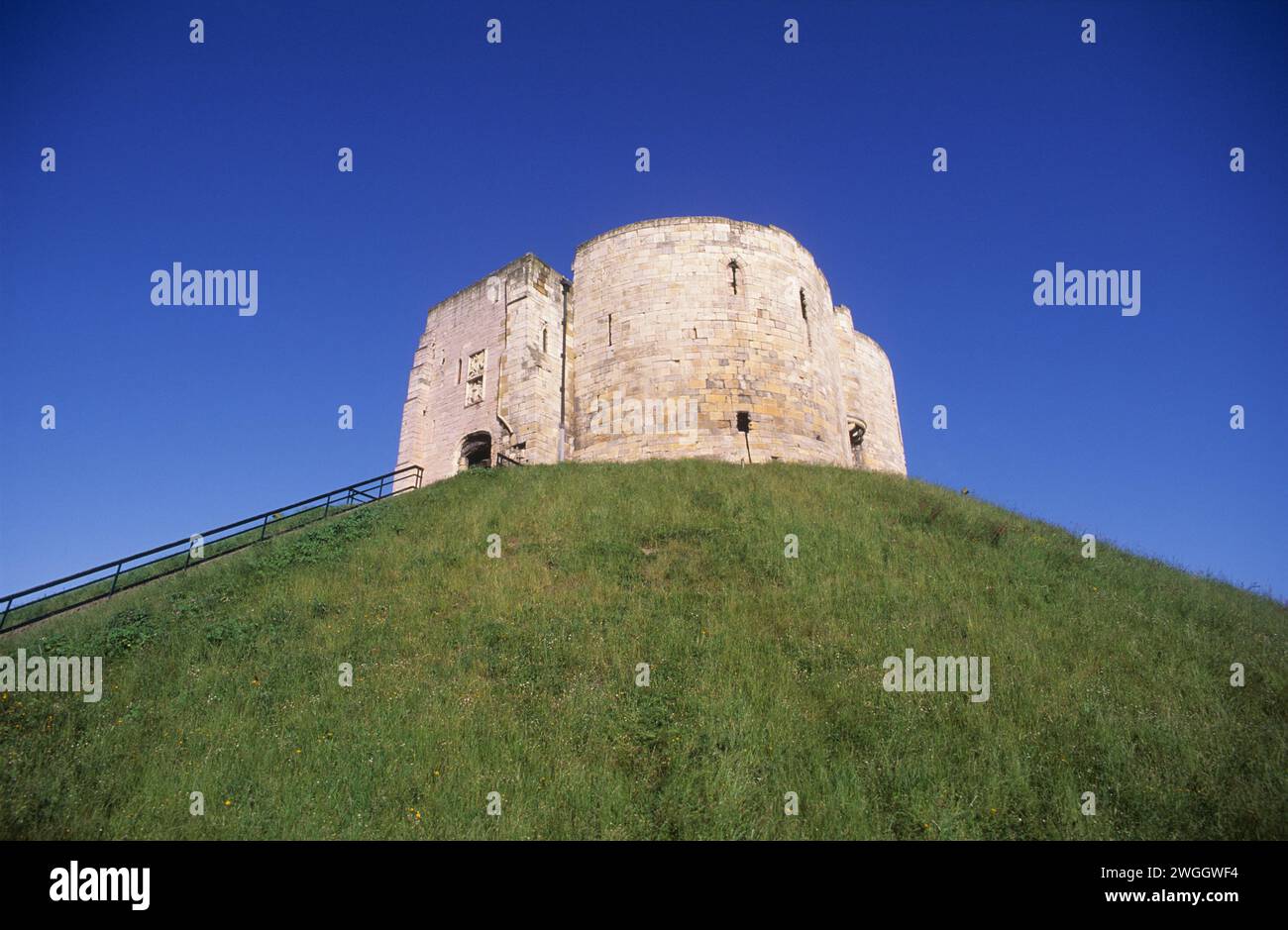 UK, Yorkshire, York, Cliffords Tower, 13th century keep, Historic York ...