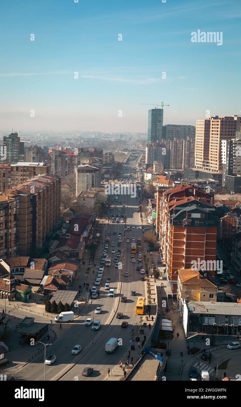 An aerial view of the beautiful cityscape of Prishtina, Kosovo Stock ...