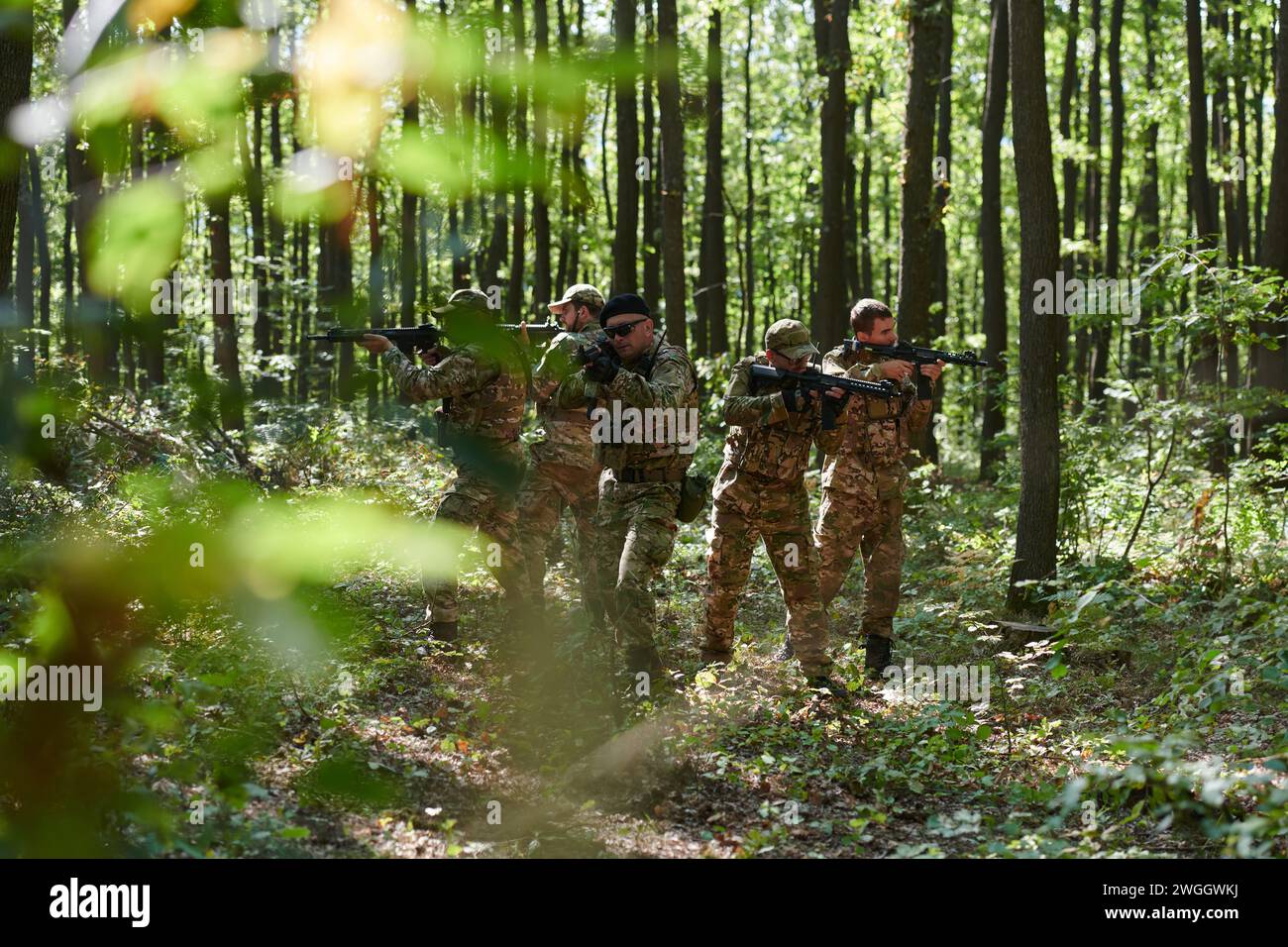 A specialized military antiterrorist unit conducts a covert operation in dense, hazardous ...