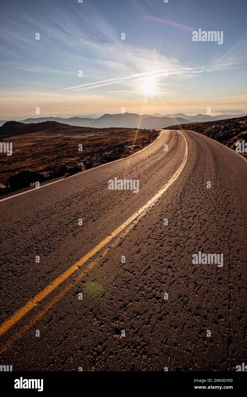 rough paved tarmac surface of Mount Washington auto road Stock Photo ...