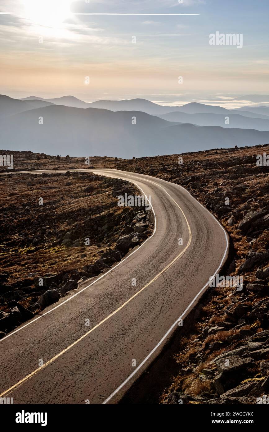 View of auto road on Mount Washington, New Hampshire Stock Photo - Alamy