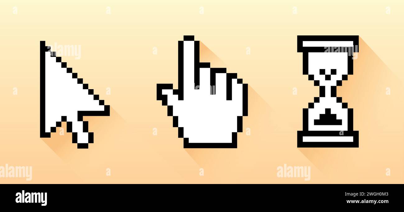 Black pointing hand computer icon Stock Vector Images - Alamy