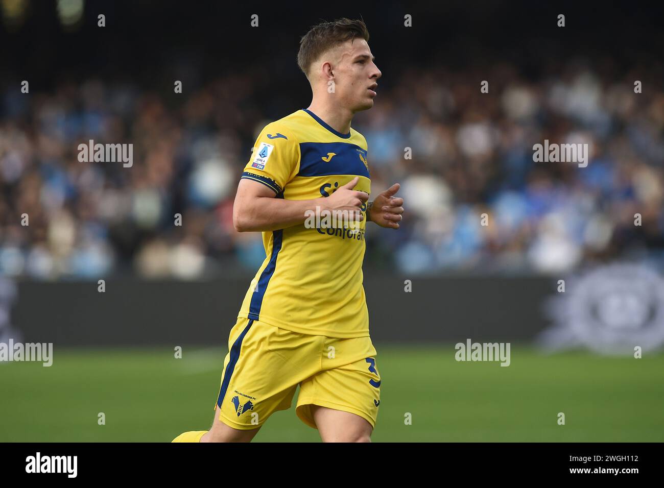 Naples, Italy. 4 Feb, 2024. Tomas Suslov of Hellas Verona FC during the ...