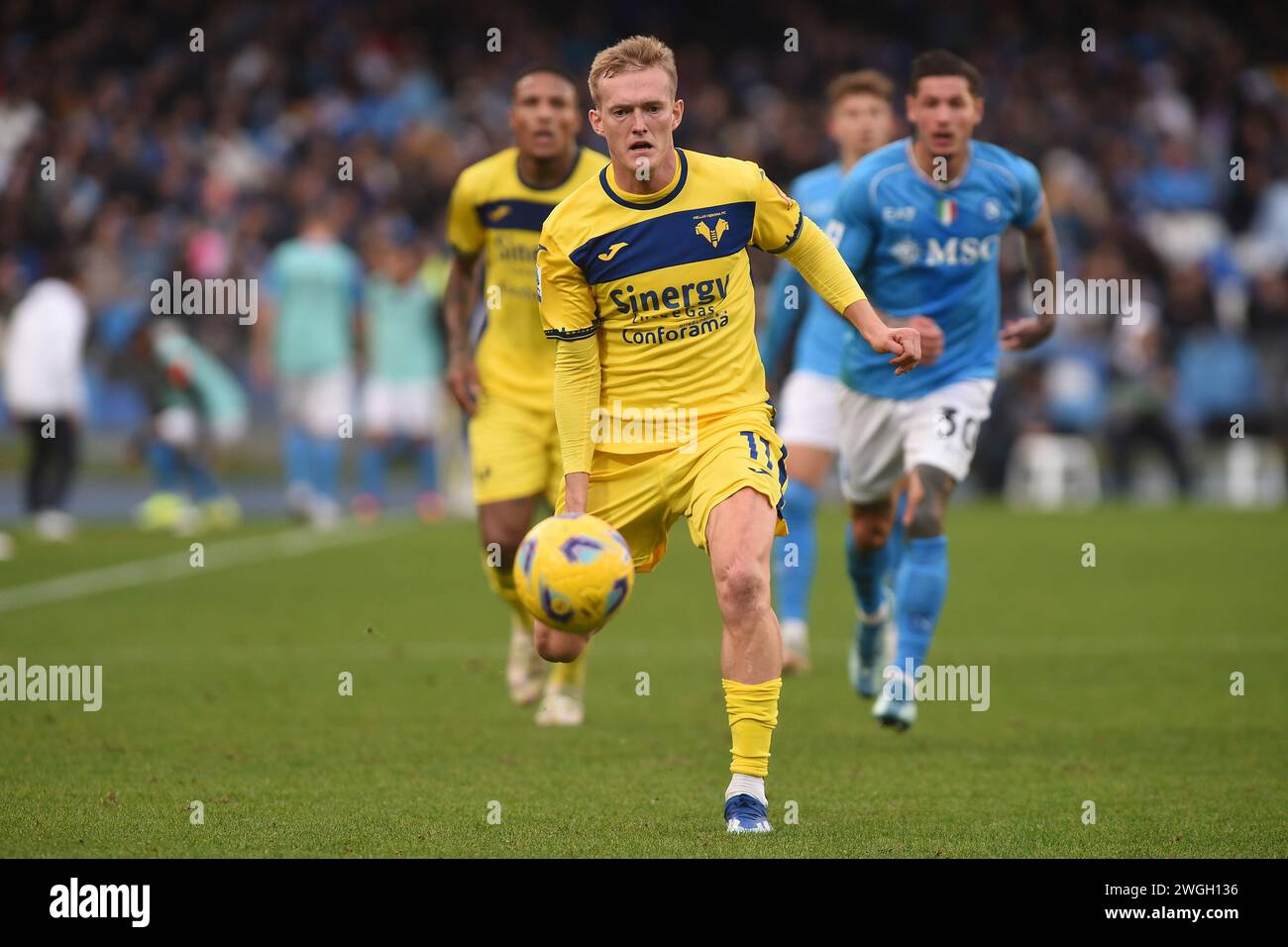 Naples, Italy. 4 Feb, 2024. Karol Swiderski of Hellas Verona FC during ...