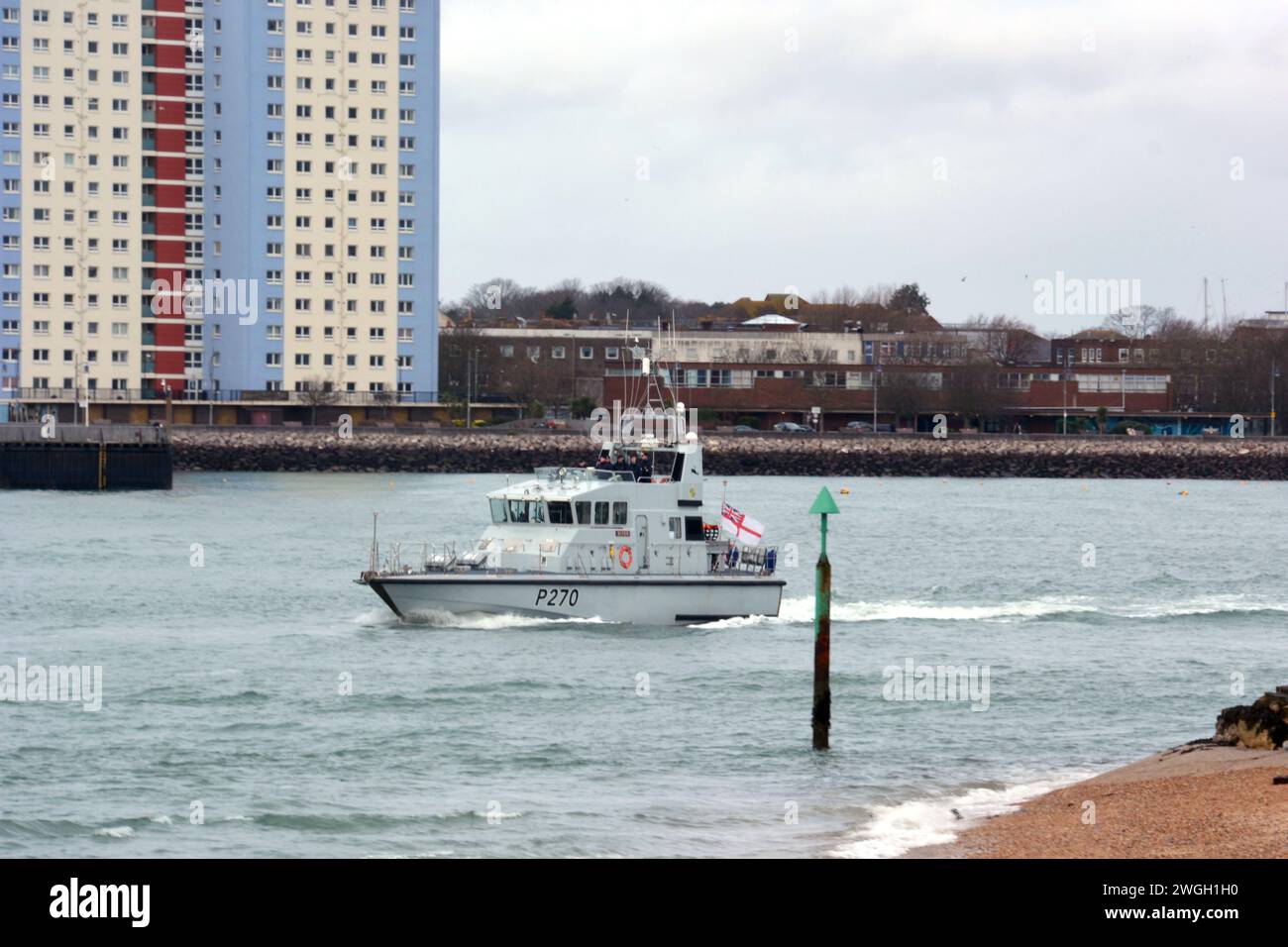 Archer-class patrol ship, HMS Biter sails from Portsmouth ahead of ...