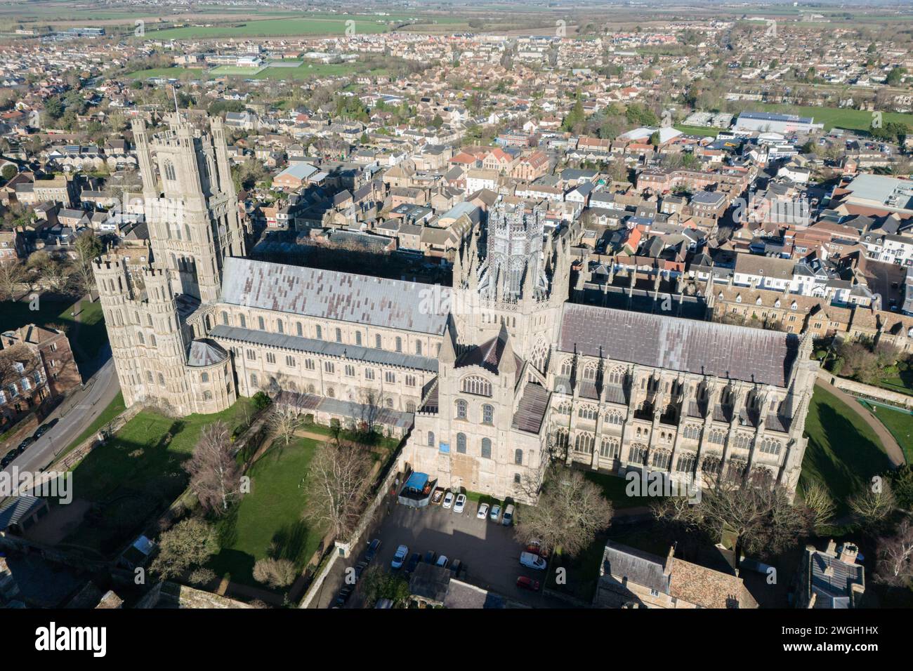 Aerial view of Ely Cathedral, Cambridgeshire Stock Photo - Alamy