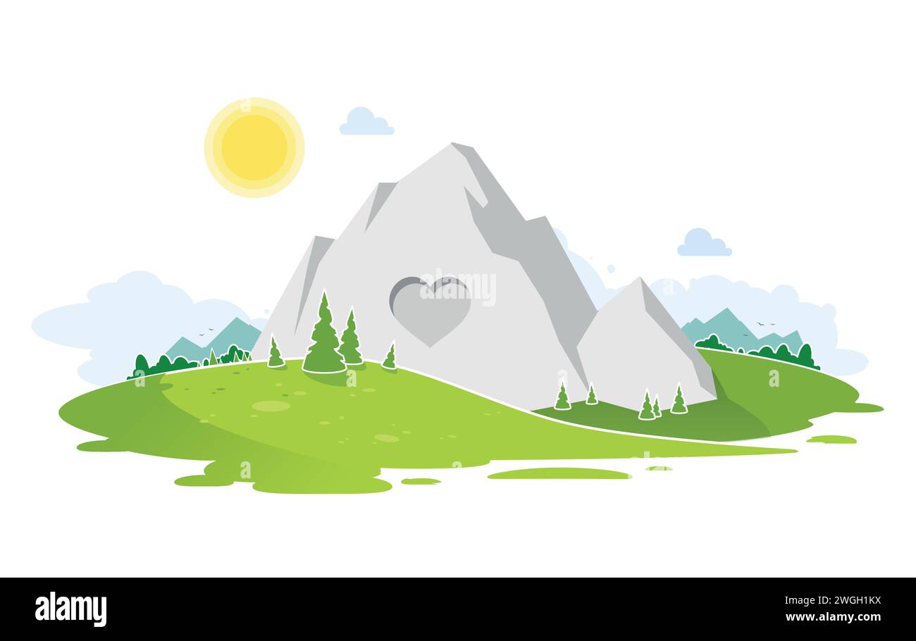 Cartoon map mountain Cut Out Stock Images & Pictures - Alamy
