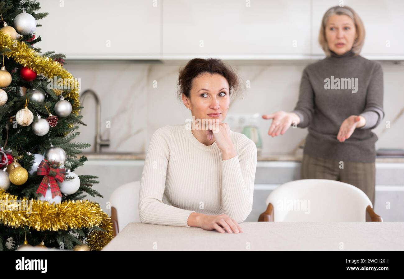 Mature woman stress christmas hi-res stock photography and images - Alamy