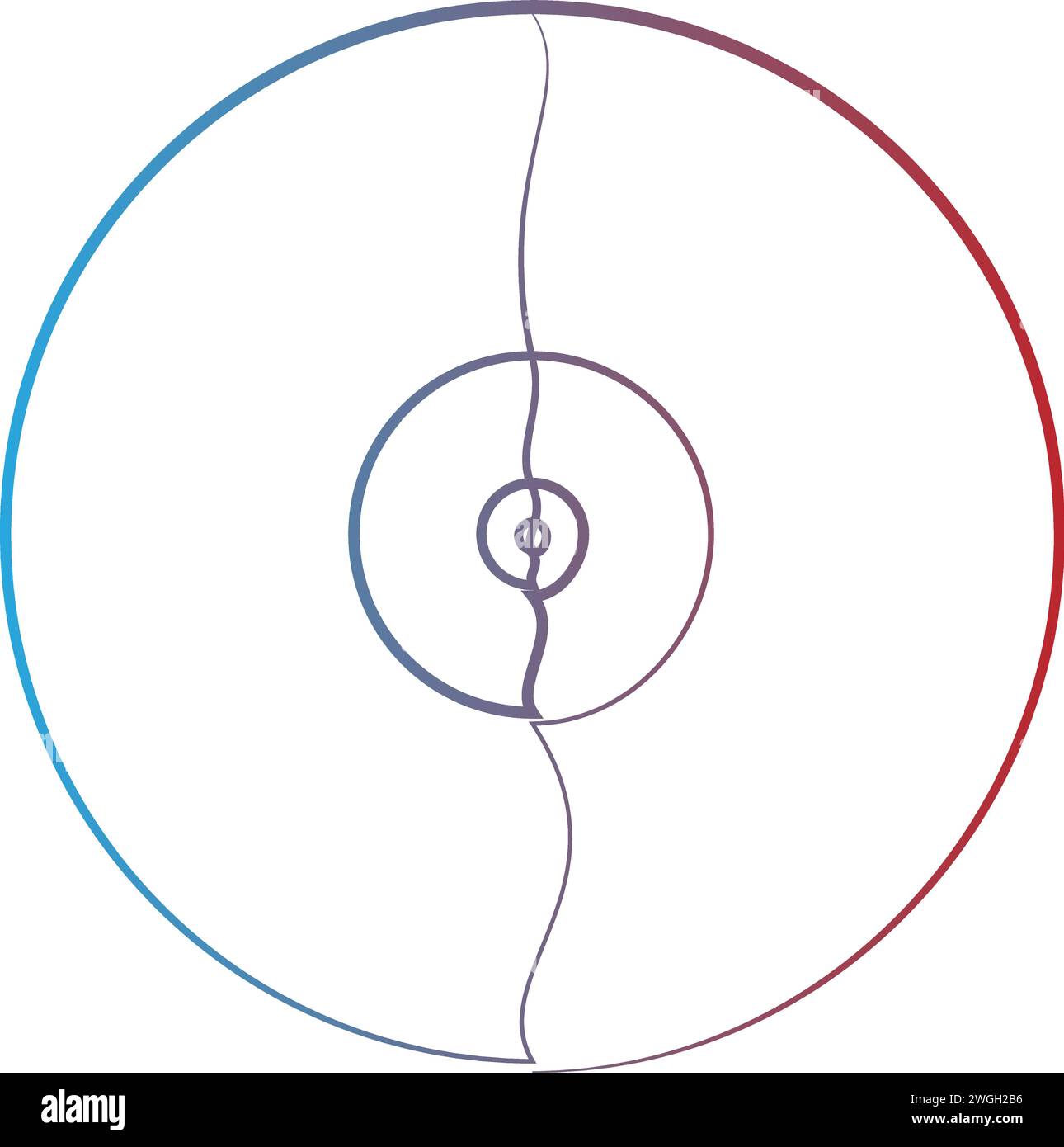 Vinyl audio record continuous line drawing. Vintage LP disk drawn in ...